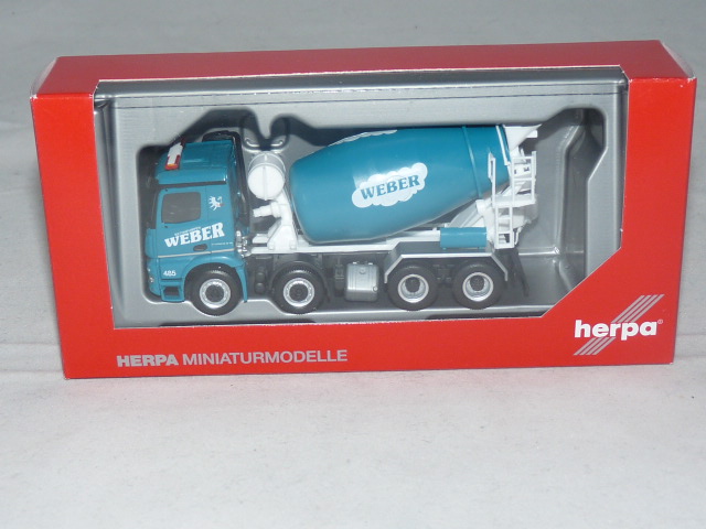 herpa 312707 Mercedes-Benz Arocs M Betonmischer Betonpumpen Weber (A) 1 ...