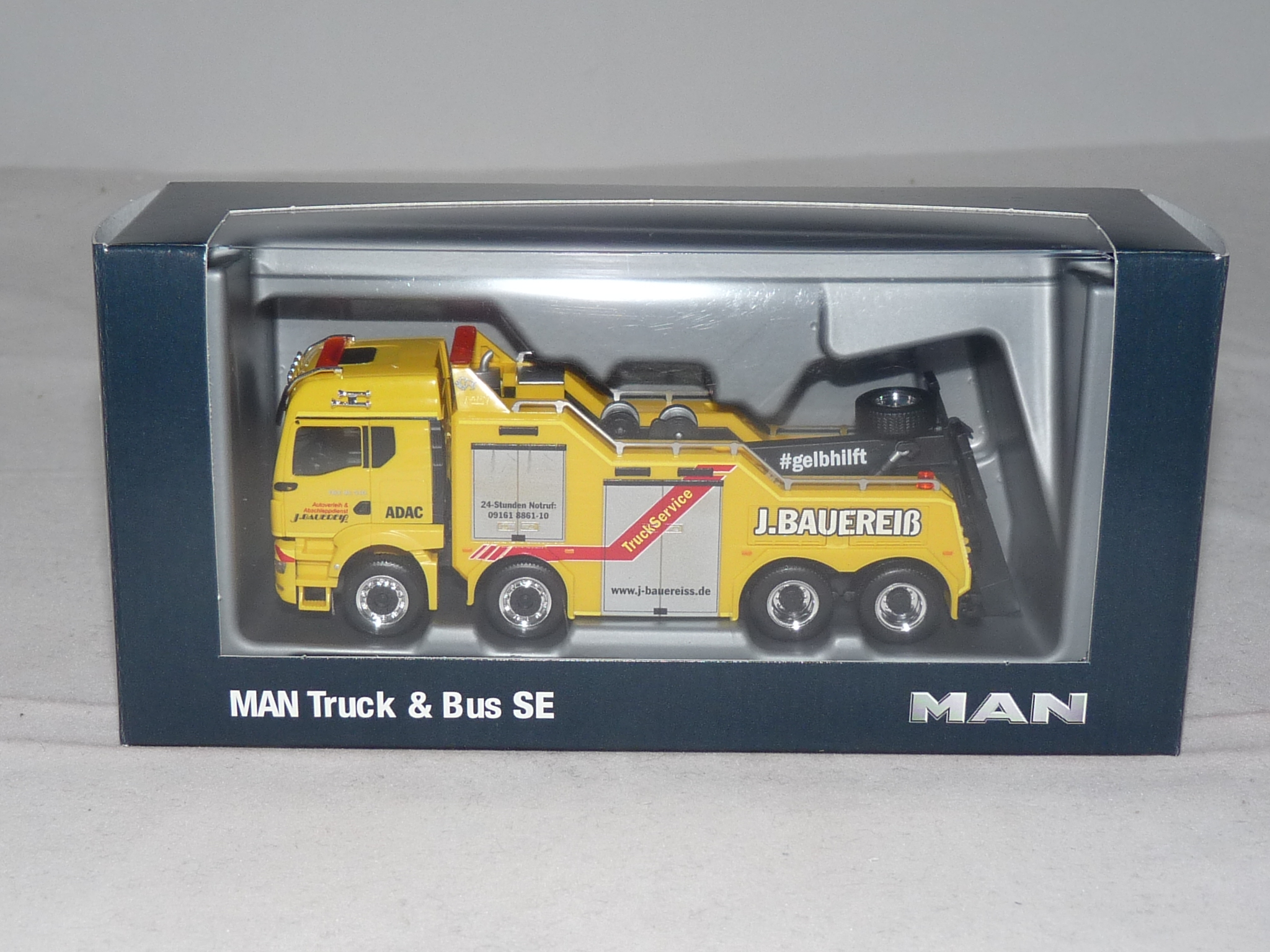 herpa 950565 MAN TGS TM Bergefahrzeug Empl Bison Bauereiß 1:87 NEU ...